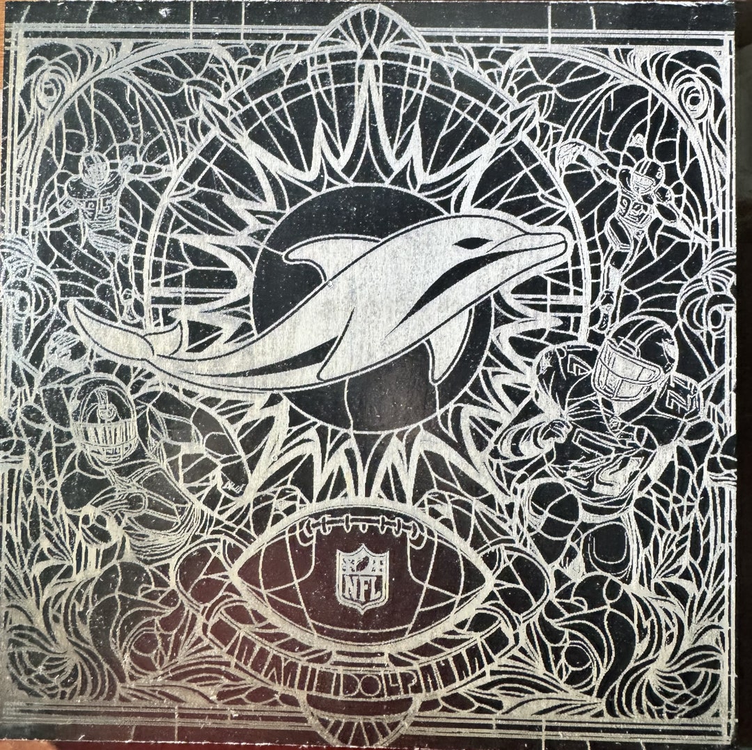 Miami Dolphins Etched Wood Panel - Etsy