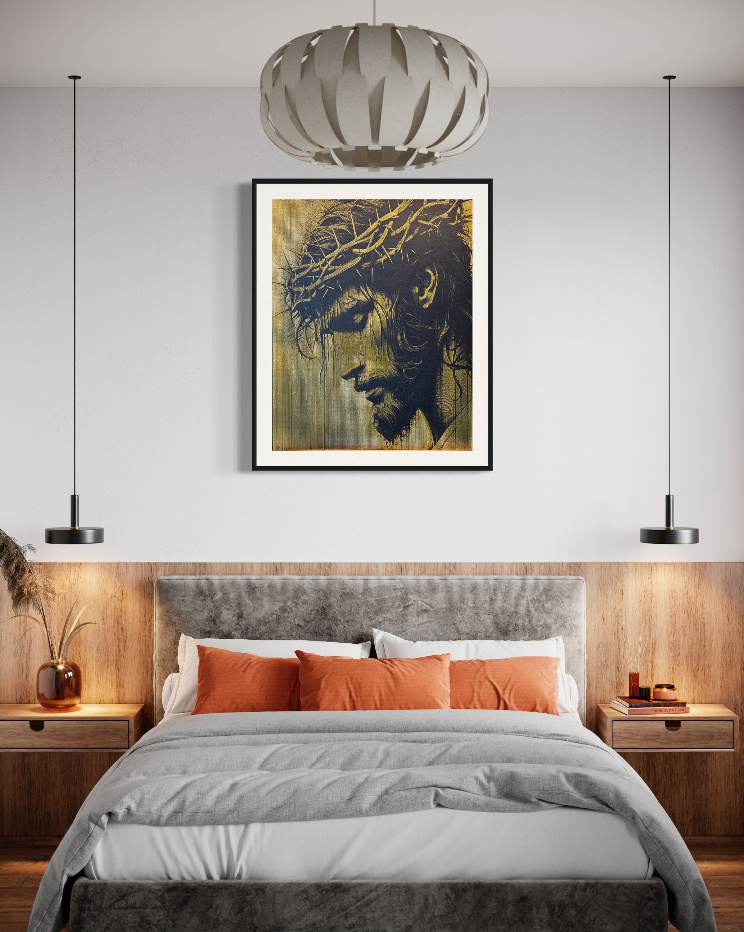 Solemn Redemption Laser-etched Painting on Canvas Christ and the Crown ...