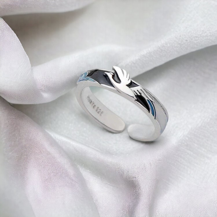 Japanese Wave Ring Adjustable Japanese Ring, Anime Rings, Artful ...