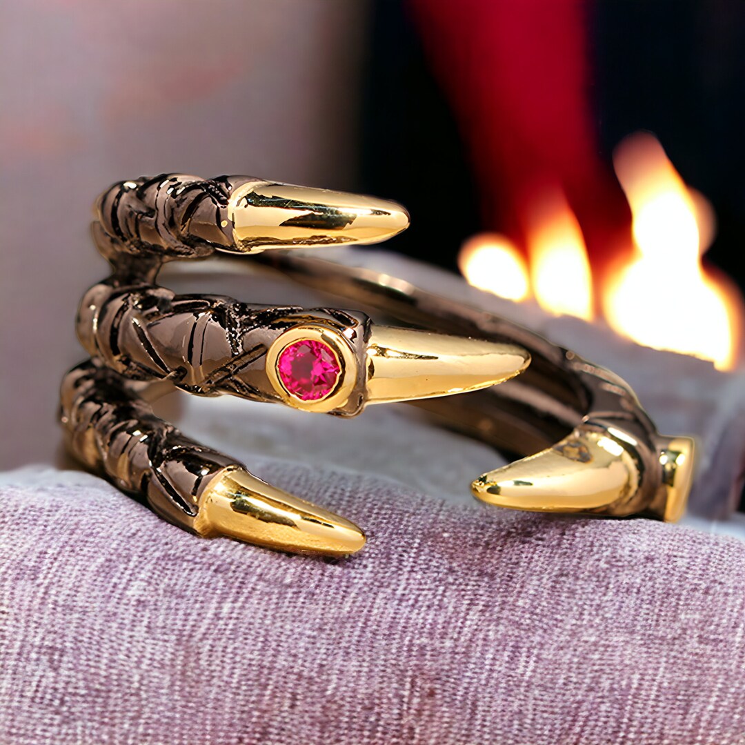 Exquisite Japanese Dragon Claw Ring Verstellbar, Japanese Ring ...