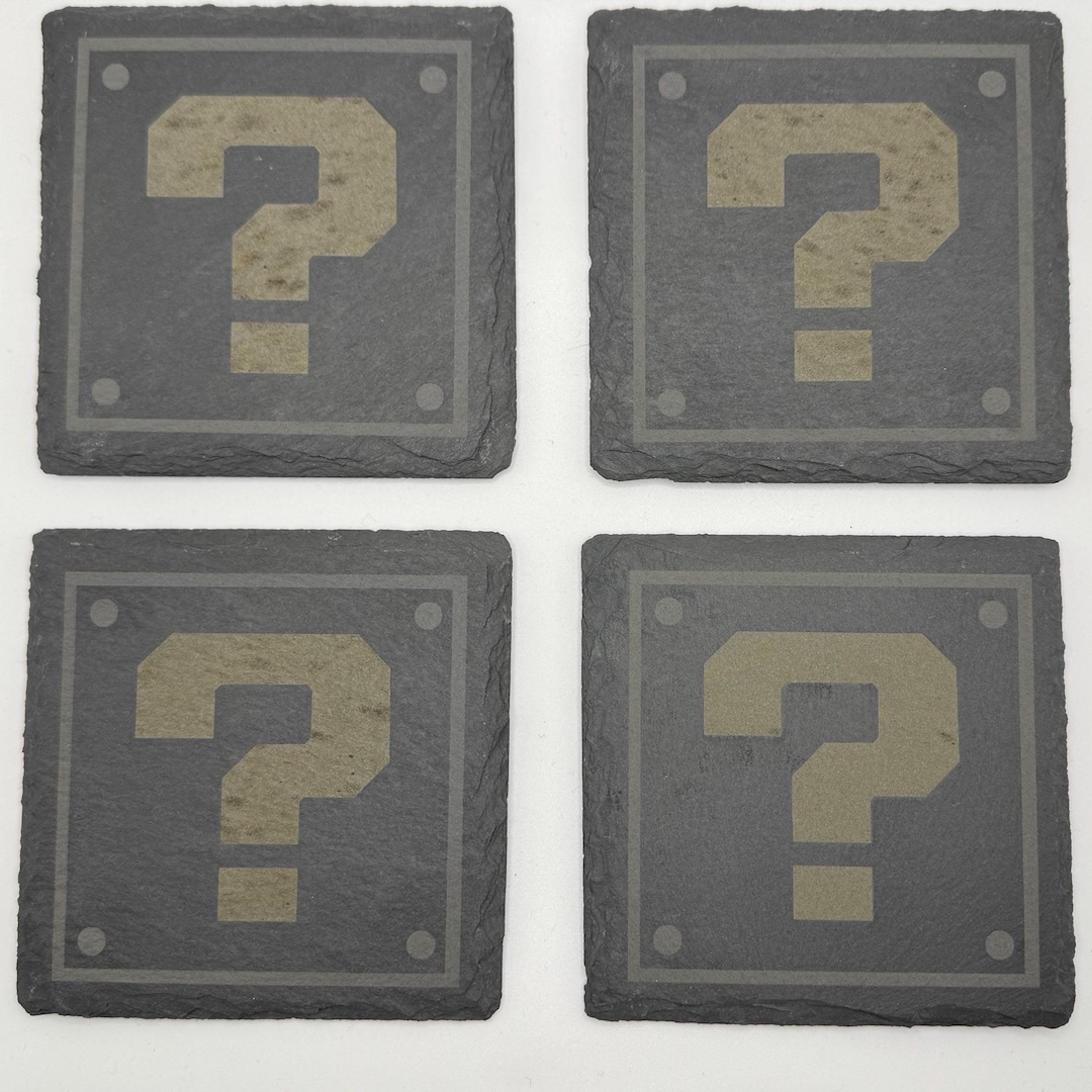 Super Mario Bros. Question Block Inspired Slate Coasters - Etsy