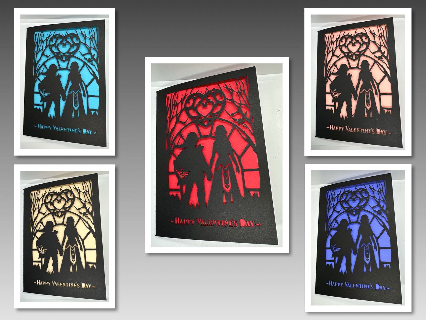The Legend of Zelda - Link and Zelda Inspired Valentine's Paper Cutout ...