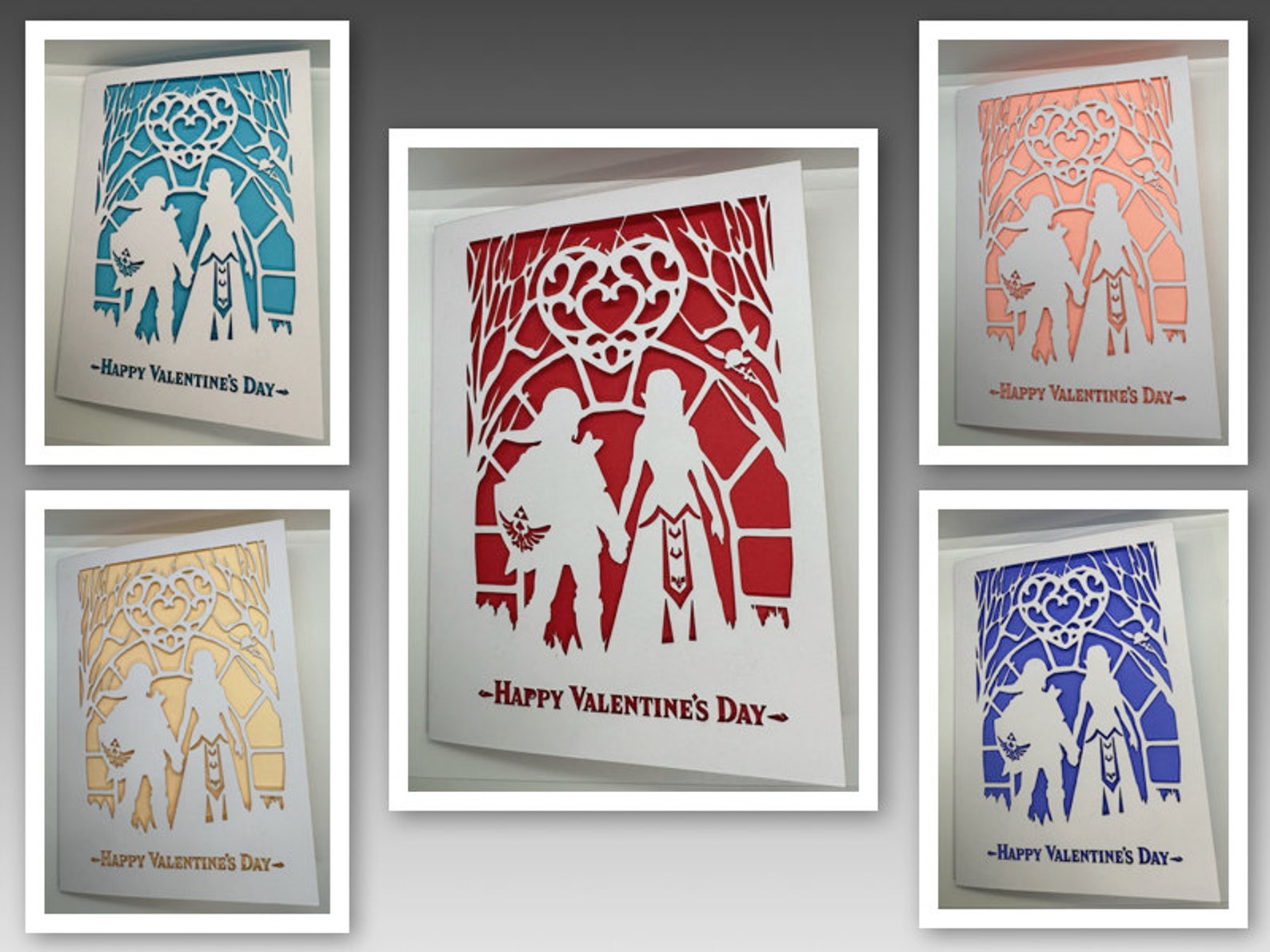 The Legend of Zelda Link and Zelda Inspired Valentine's Paper Cutout ...