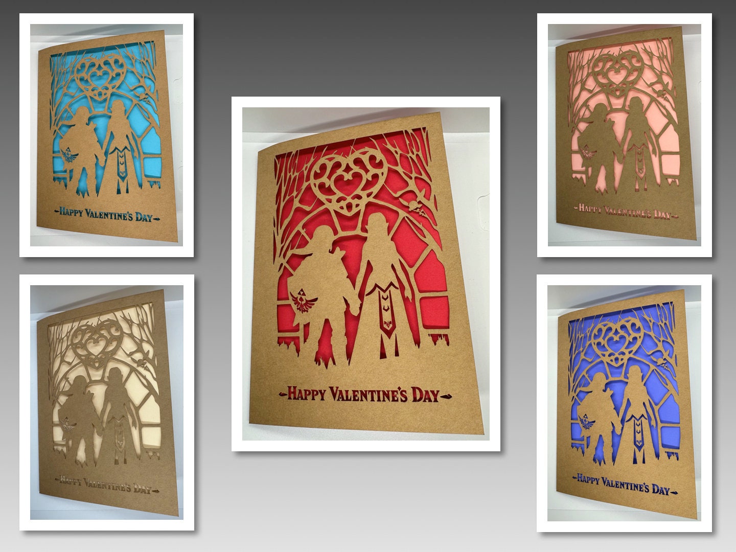 The Legend of Zelda - Link and Zelda Inspired Valentine's Paper Cutout ...