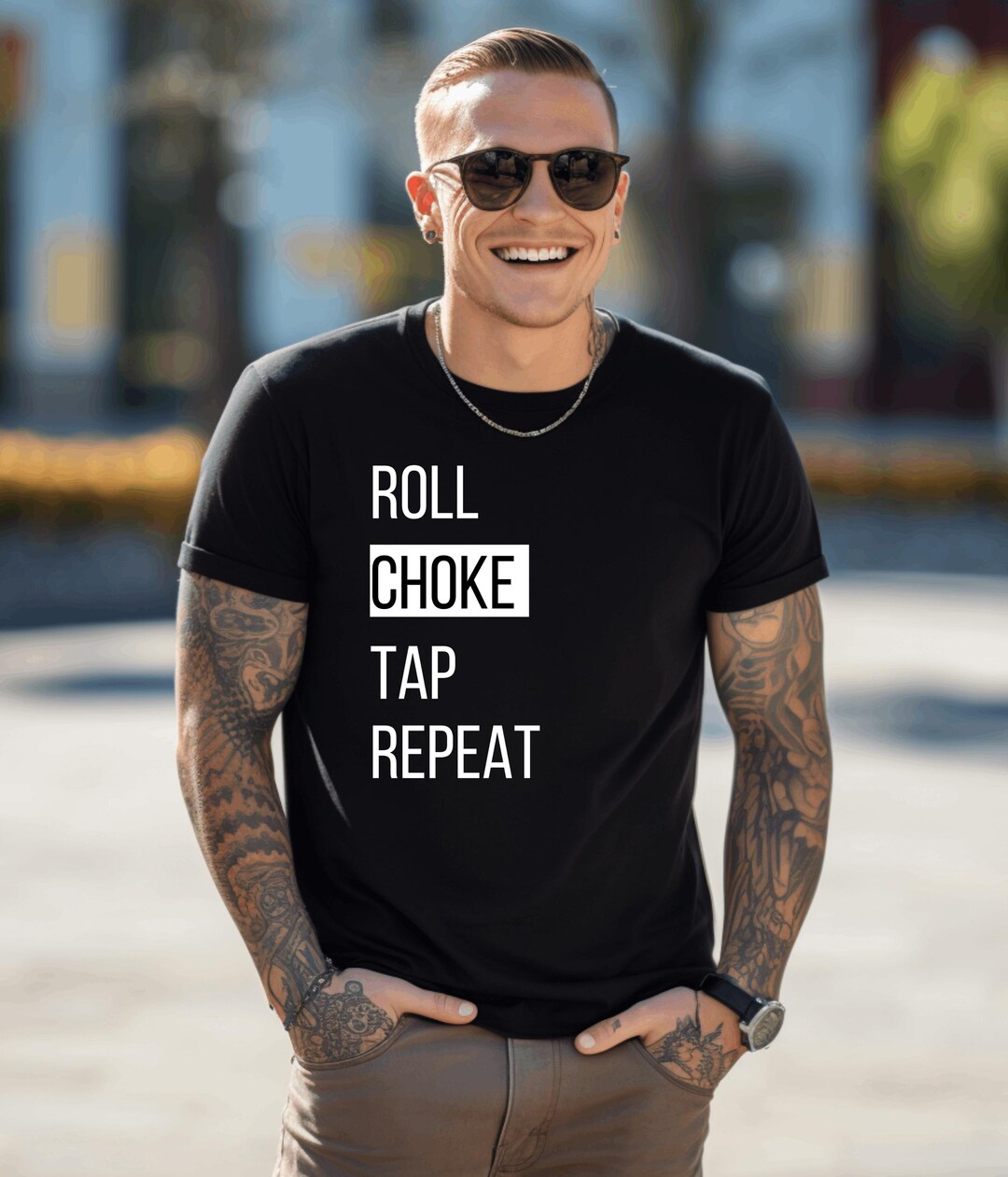 Roll Choke Tap Repeat Jiu Jitsu Shirt, Bjj Gift, Brazilian Jiu Jitsu ...