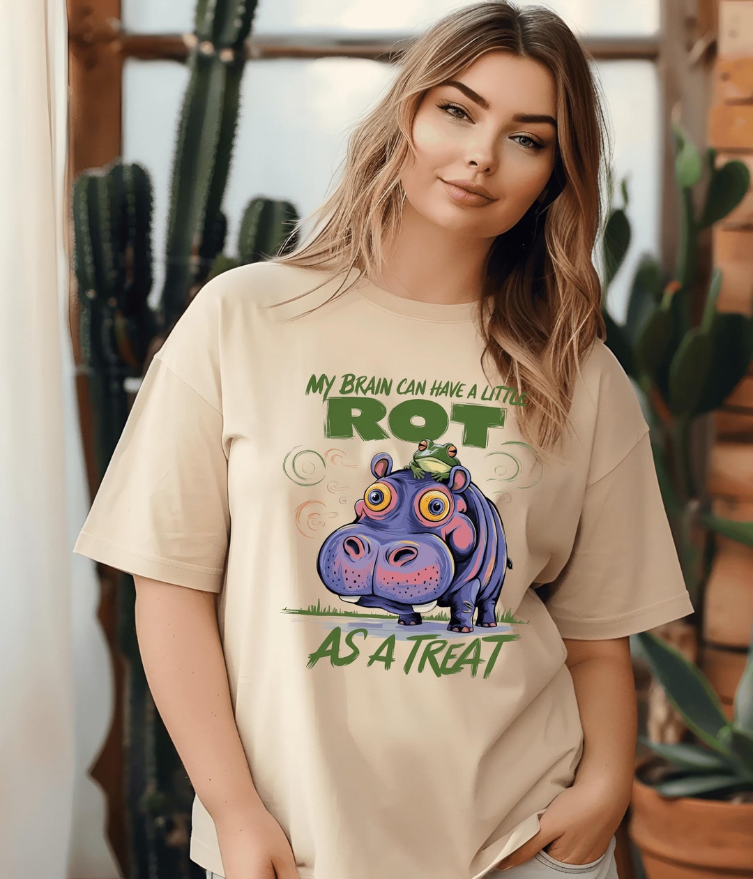 Funny Hippo T-shirt, Moo Deng Tshirt, Comfort Colors, Pygmy Hippo Shirt ...