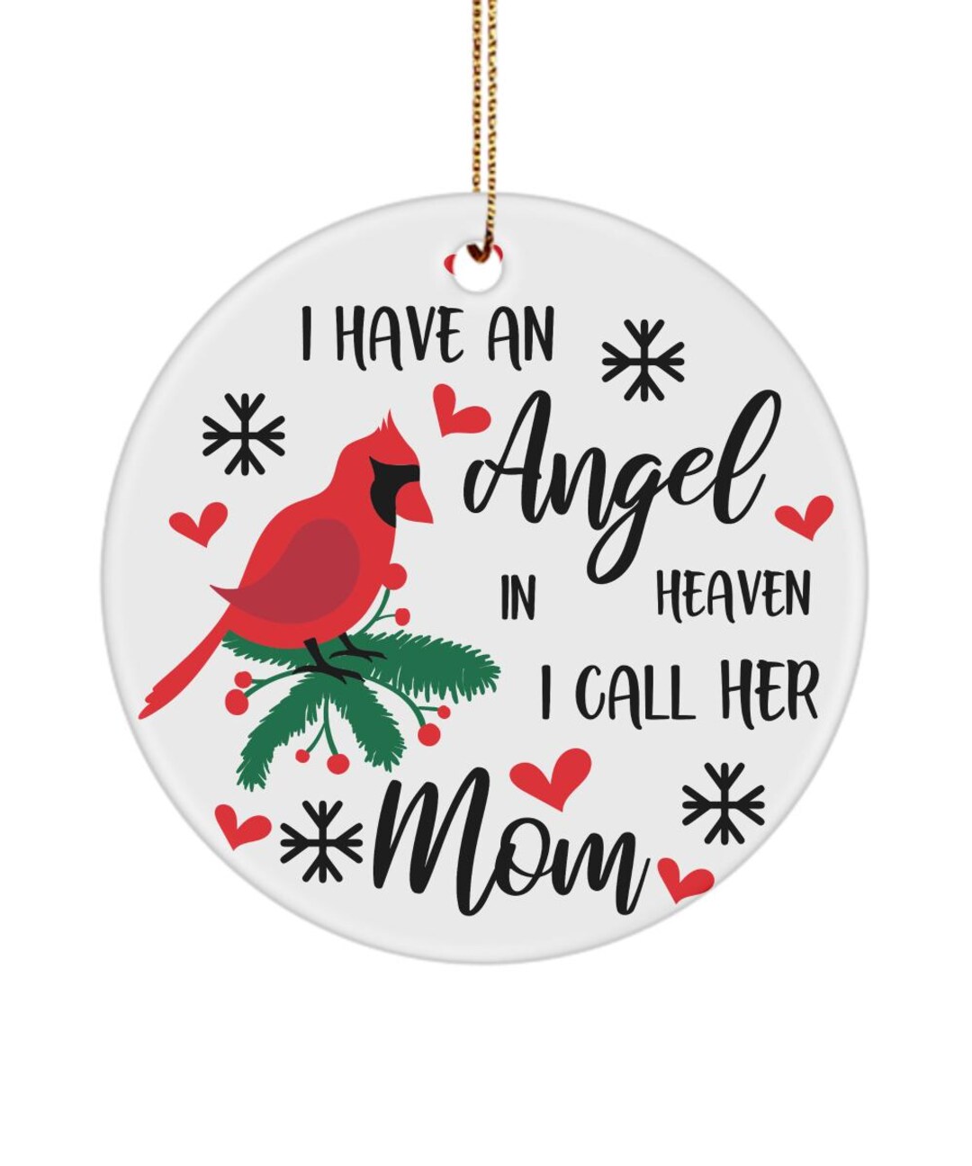 Mom Cardinal Memorial Gift, Cardinal Ornaments, Red Cardinal Ornament ...