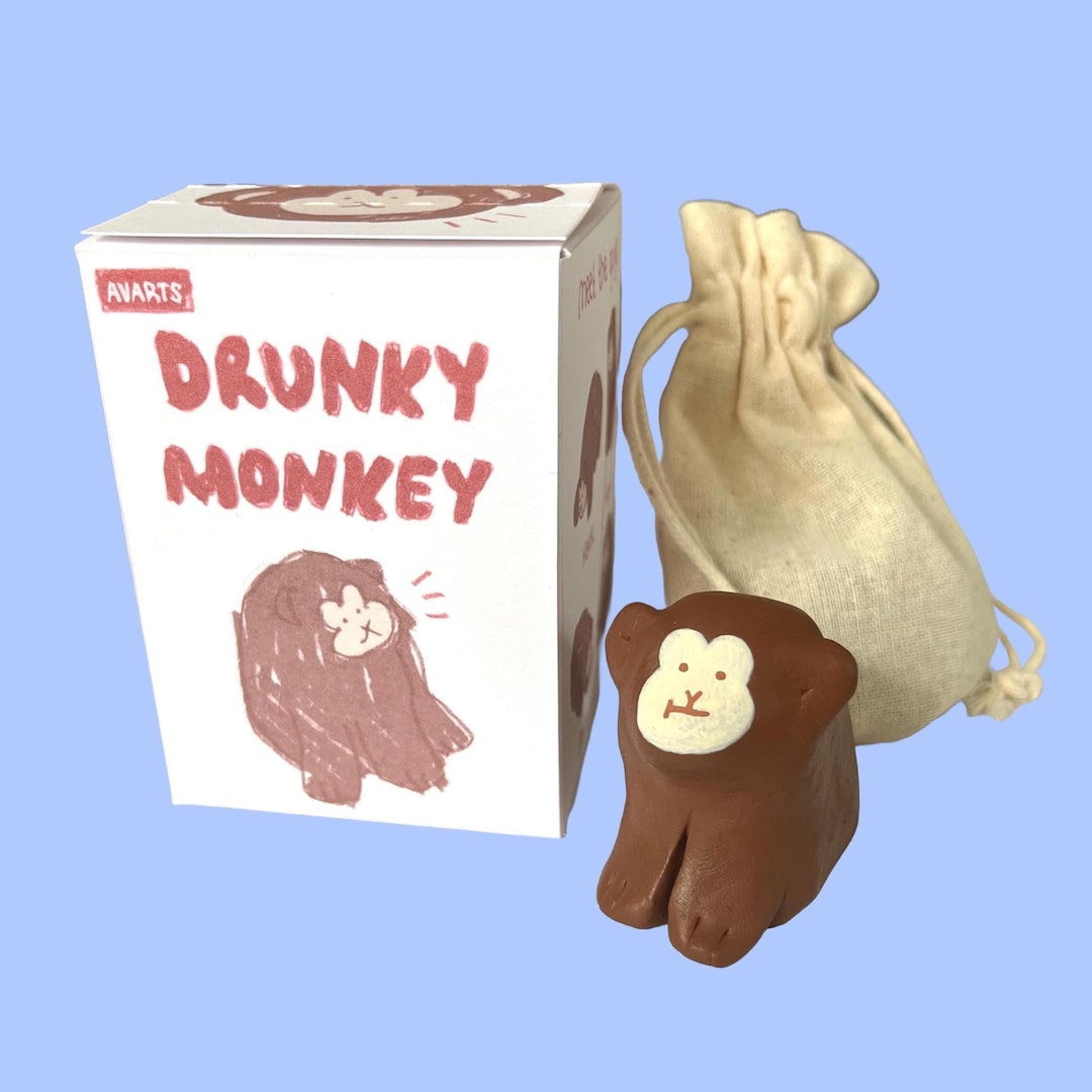 Drunky Monkey Blind Box Figures! Clay Trinket Desk Buddy - Etsy