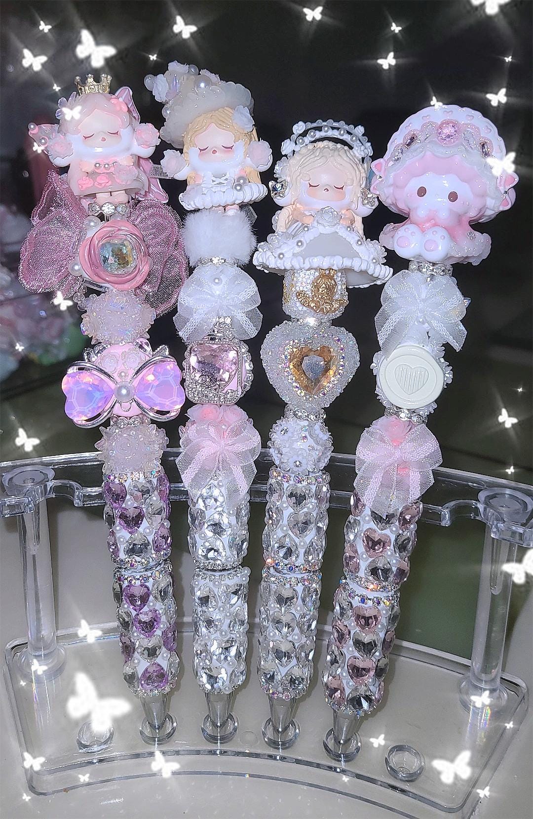 Handmade Bling Heart Ballpoint Pen | Skullpanda Doll Pen - Etsy