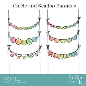 Rainbow Watercolor Banner PNG Clip Art Bundle, Hand Drawn Digital ...