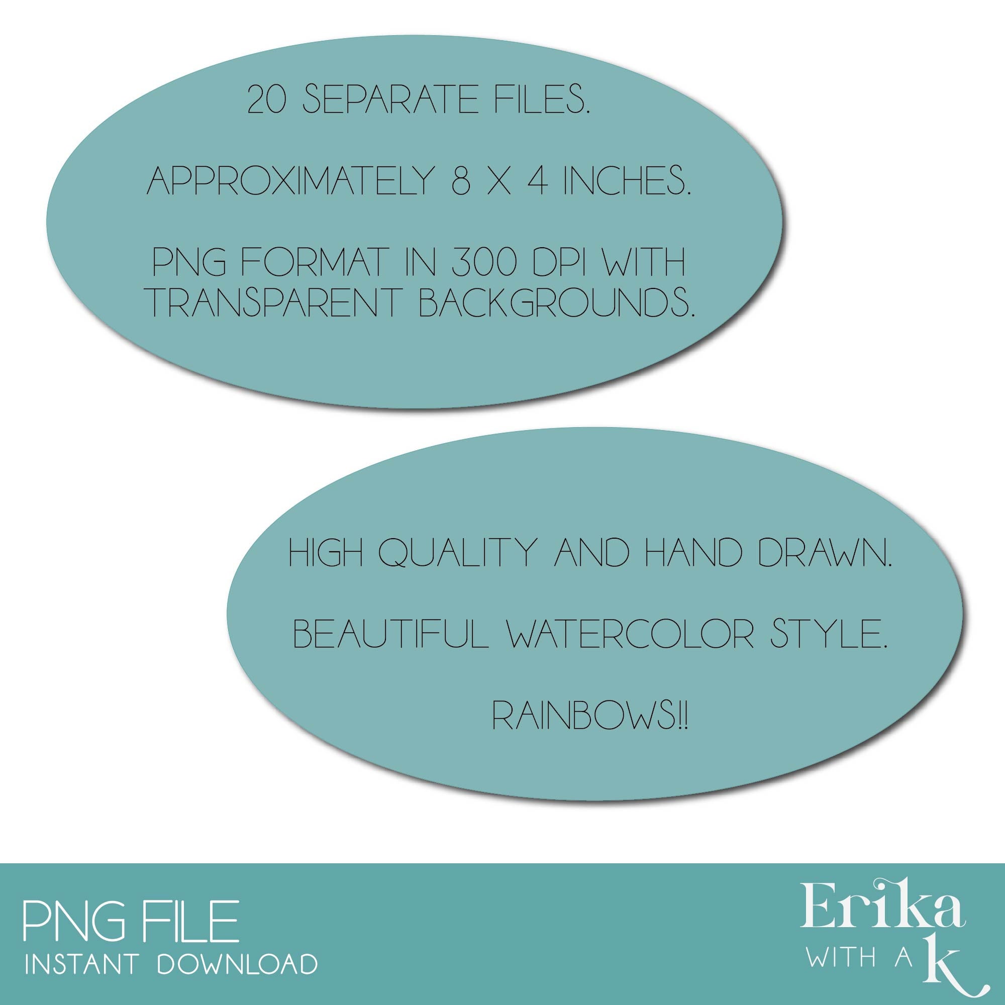 Rainbow Watercolor Banner PNG Clip Art Bundle, Hand Drawn Digital ...