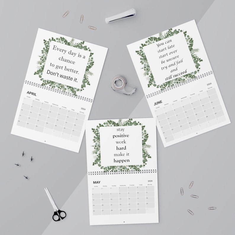 2024 Motivational Wall Calendar Motivational Quotes for Every Month ...