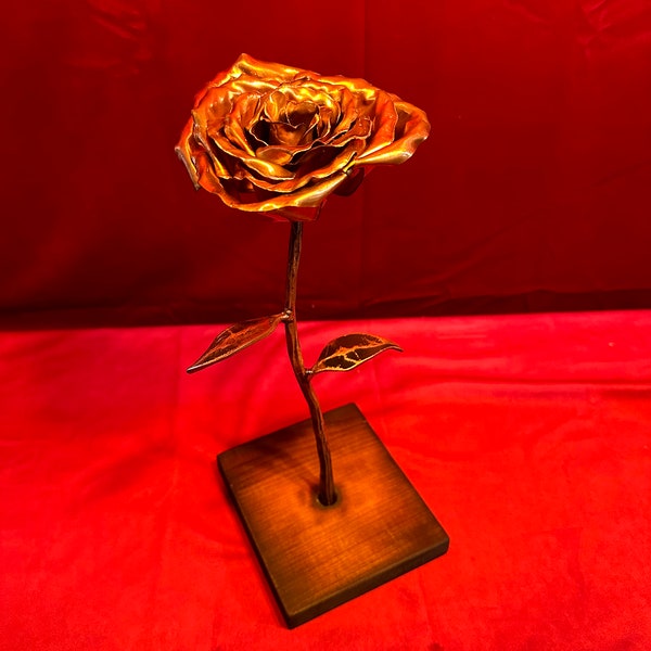 Copper Rose Sculpture - Etsy