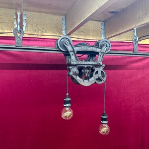 Restored Hay Trolley Chandelier with Track - Etsy