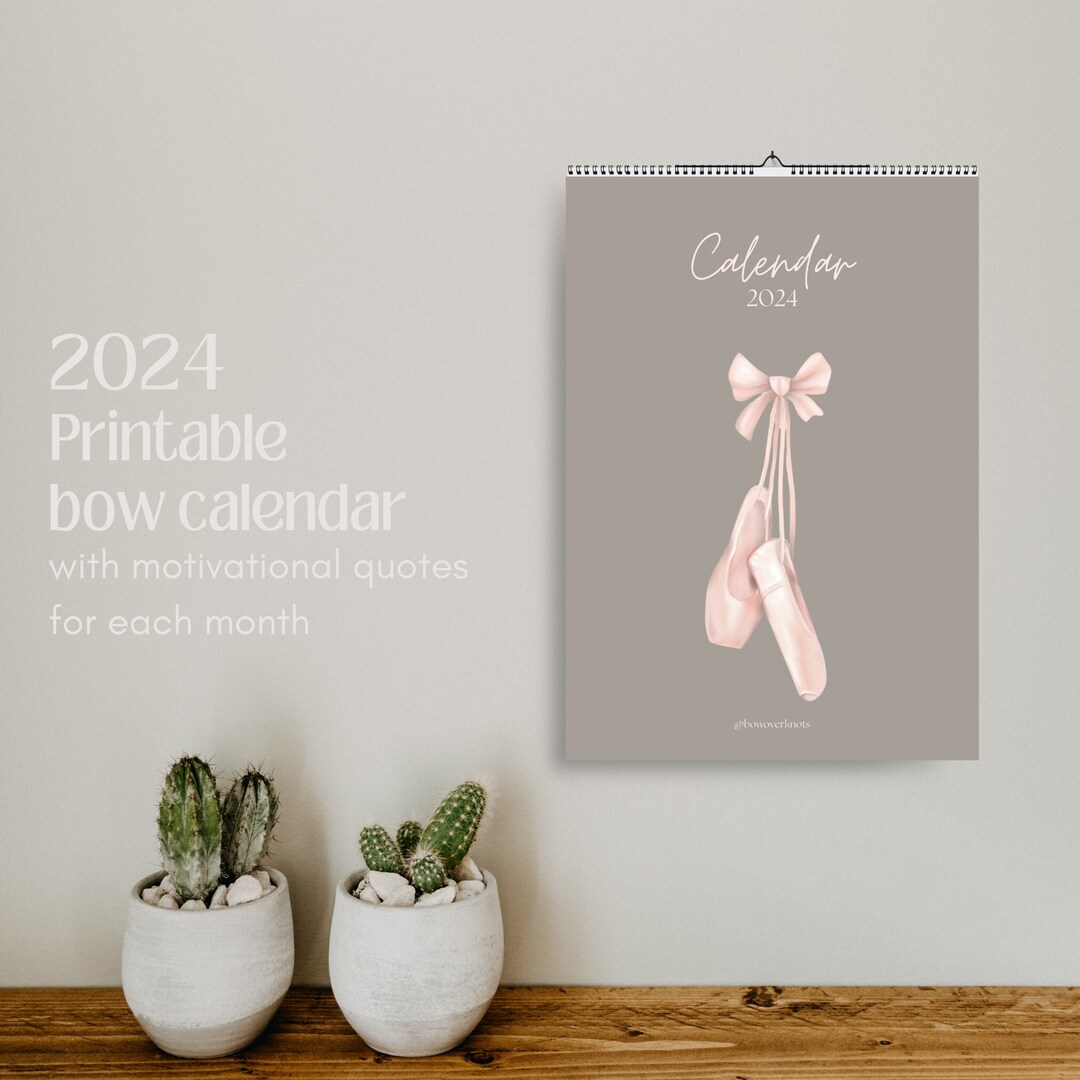 2024 Bow Calendar I With Motivational Quotes/songlyrics I - Etsy