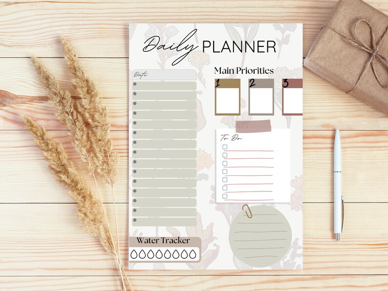 Floral Digital Daily Planner Printable Planner Nature Themed PDF ...