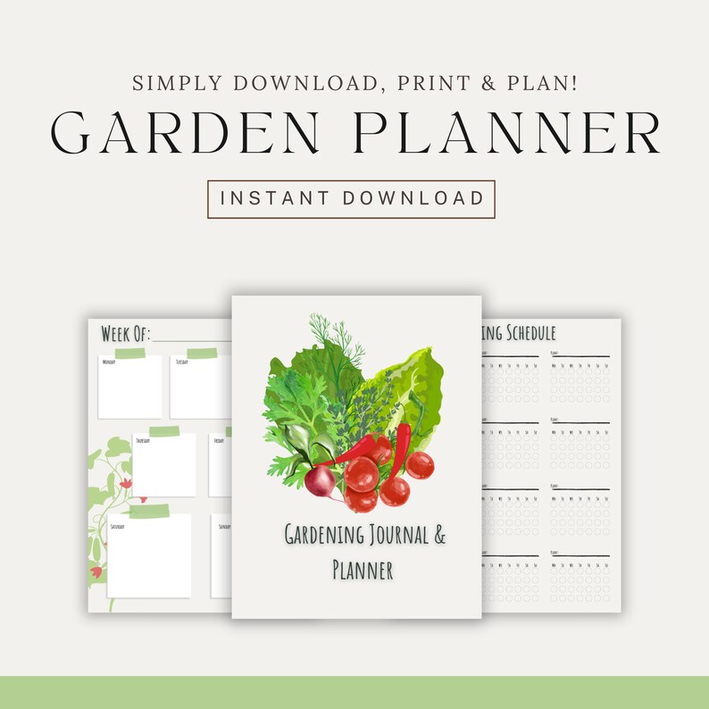Printable PDF Garden Planner Template 12 Page Workbook for Beginner to ...