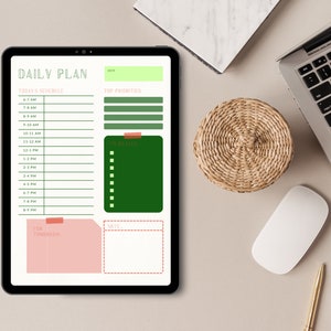 Vibrant Digital Daily Planner Bold Printable Productivity Planner PDF ...