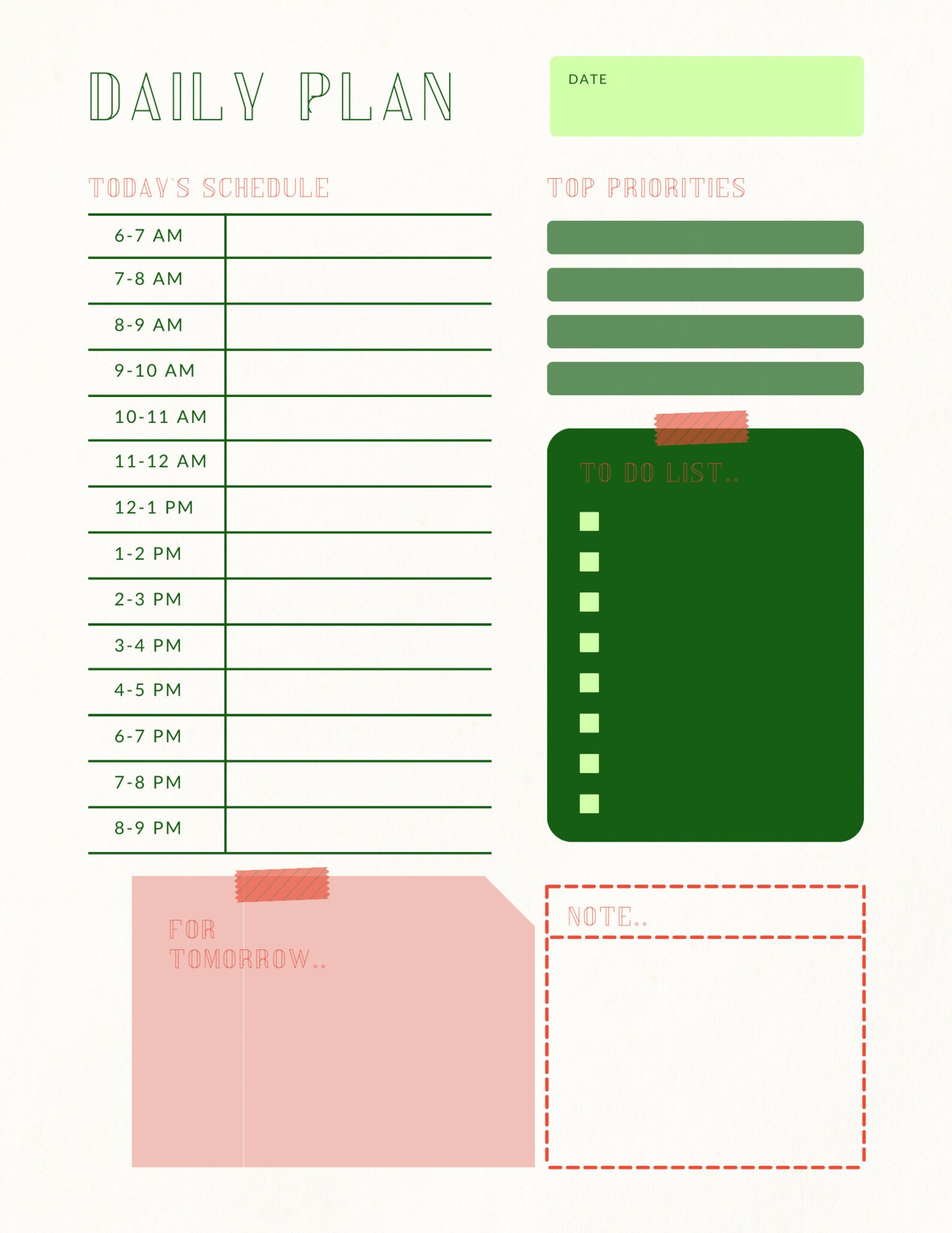 Vibrant Digital Daily Planner Bold Printable Productivity Planner PDF ...