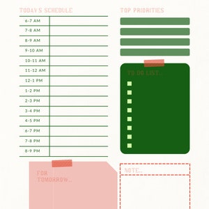 Vibrant Digital Daily Planner Bold Printable Productivity Planner PDF ...