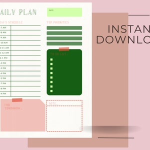 Vibrant Digital Daily Planner Bold Printable Productivity Planner PDF ...