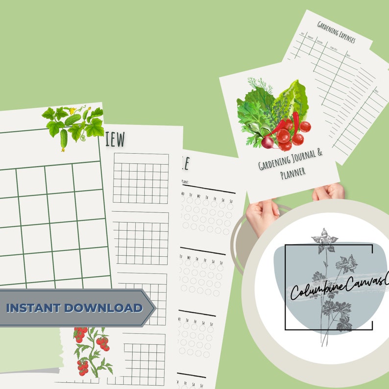 Printable PDF Garden Planner Template 12 Page Workbook for Beginner to ...