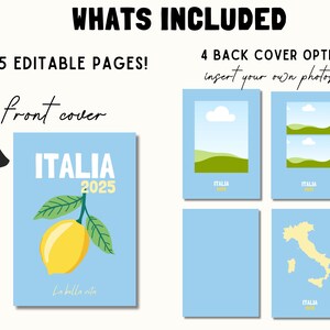 Italy Travel Photo Book Cover | Customisable Template on Canva (A4, 8 ...