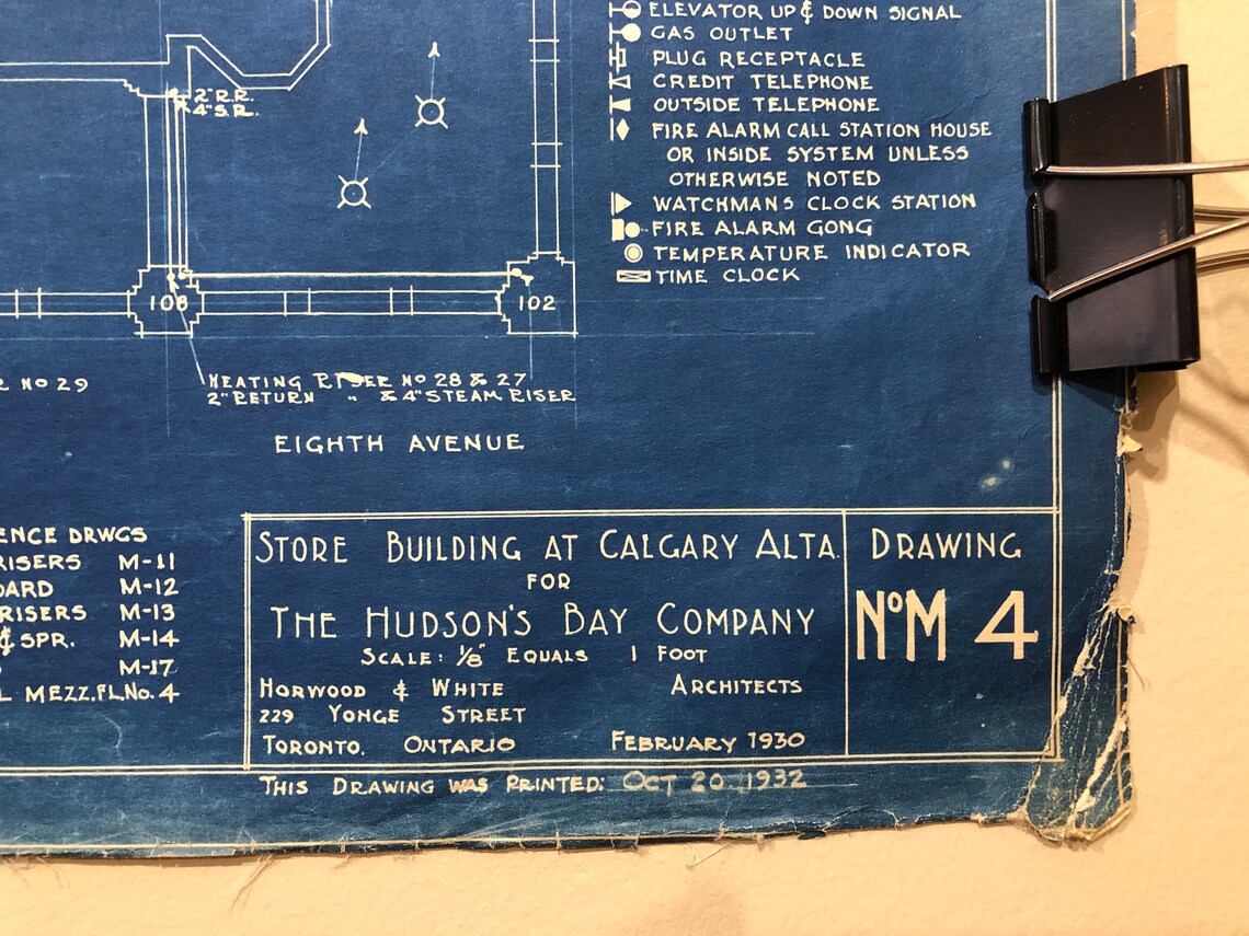 1930 Blueprint of Hudsons Bay Company Store Building Nom.4 - Etsy Canada