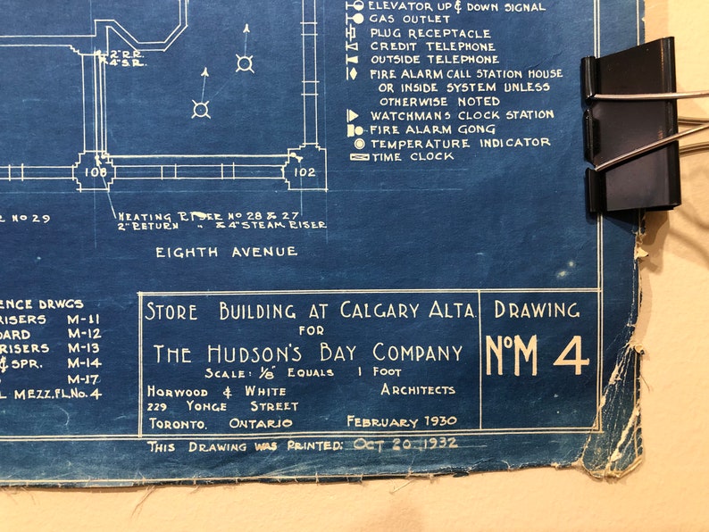 1930 Blueprint of Hudson’s Bay Company Store Building - Nom.4 - Etsy Canada
