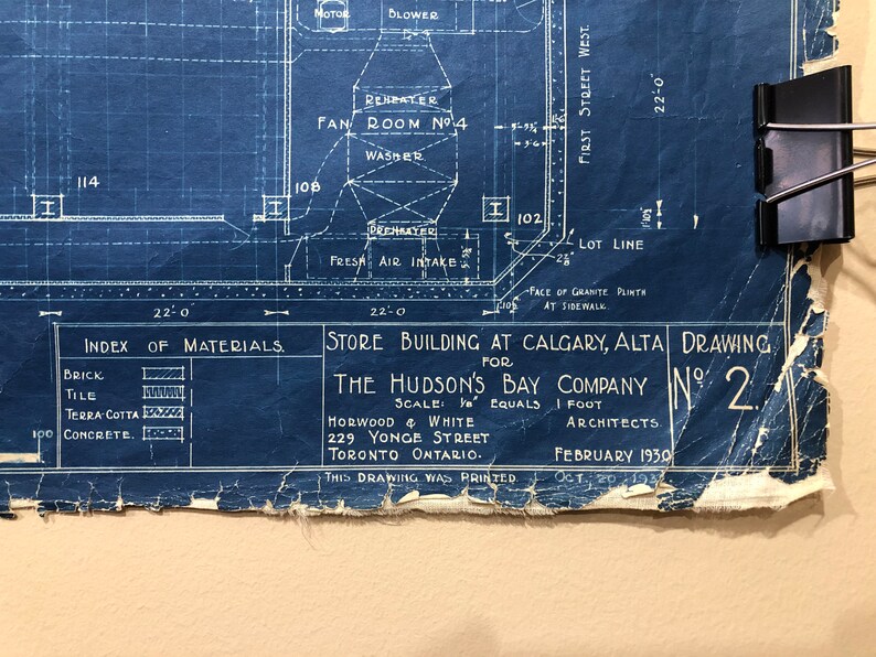 1930 Blueprint of Hudson’s Bay Company Store Building - No.2 - Etsy