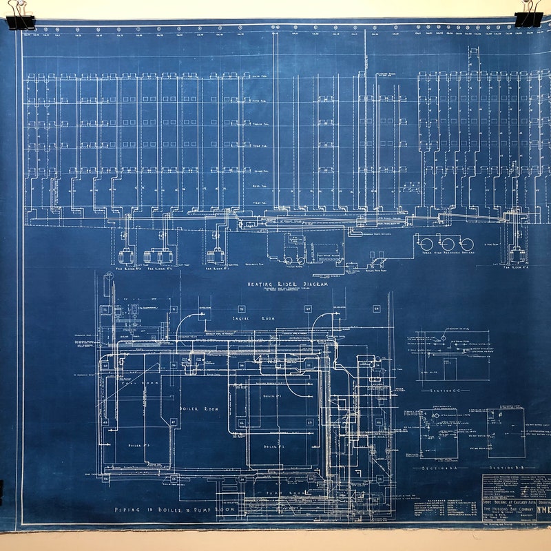 Antique Blueprint - Etsy