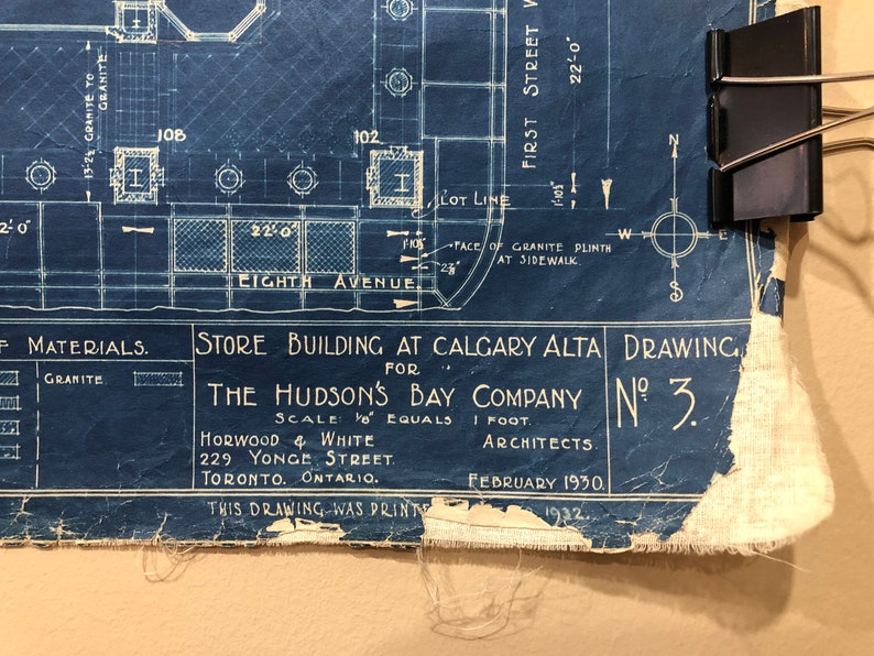 1930 Blueprint of Hudson’s Bay Company Store Building - No.3 - Etsy