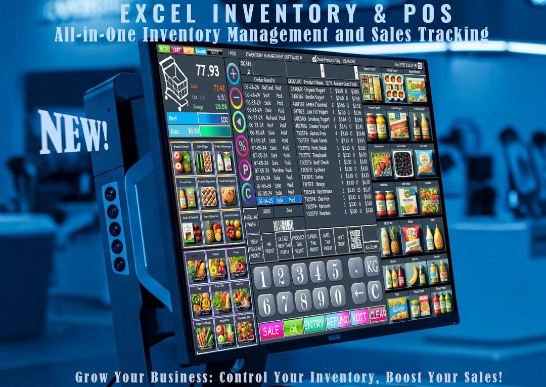 Excel Inventory Tracker & POS, QR Code Barcode Generator, Sales ...