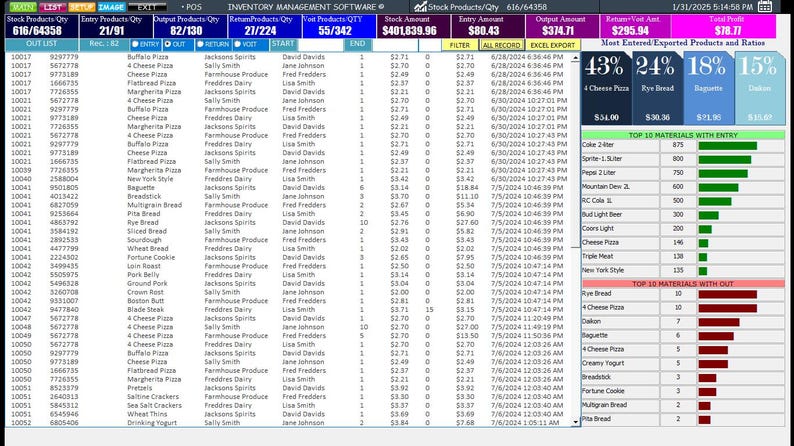 Excel Inventory & POS, Barcode Generator, Sales Tracking, Inventory Management. Unlimited ...