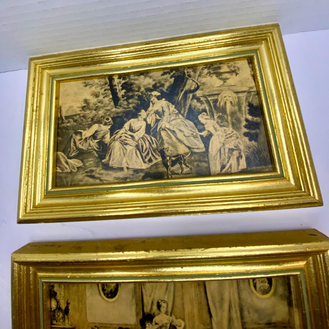 Vintage Pair of Framed Victorian Prints on Board - Etsy