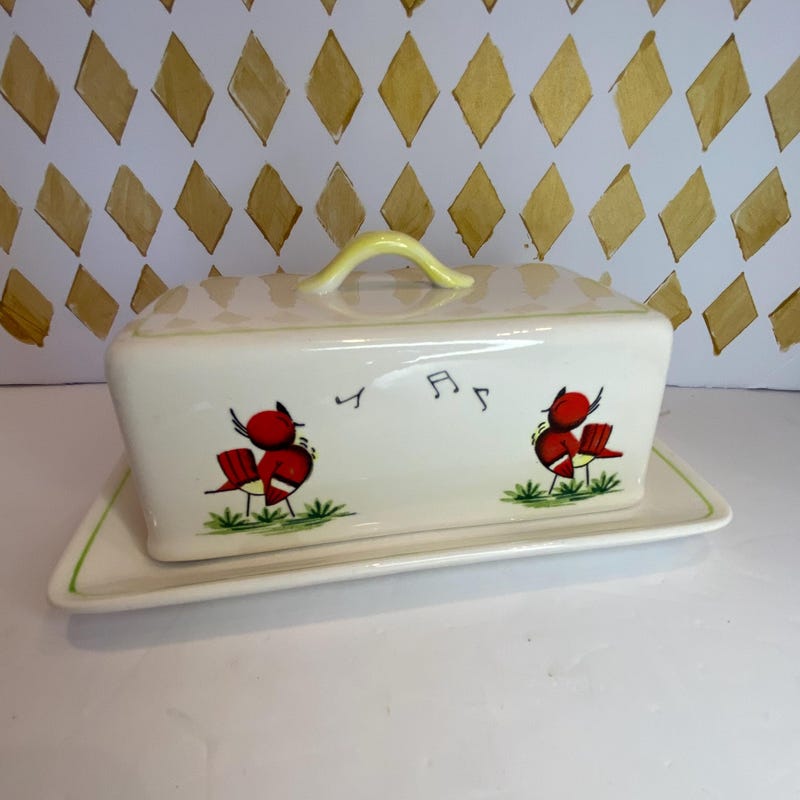 Red Butter Dish - Etsy