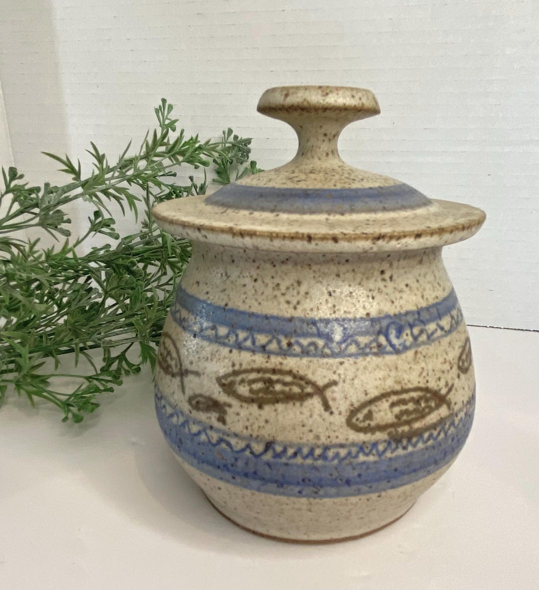 Vintage Pottery Lidded Jar - Etsy