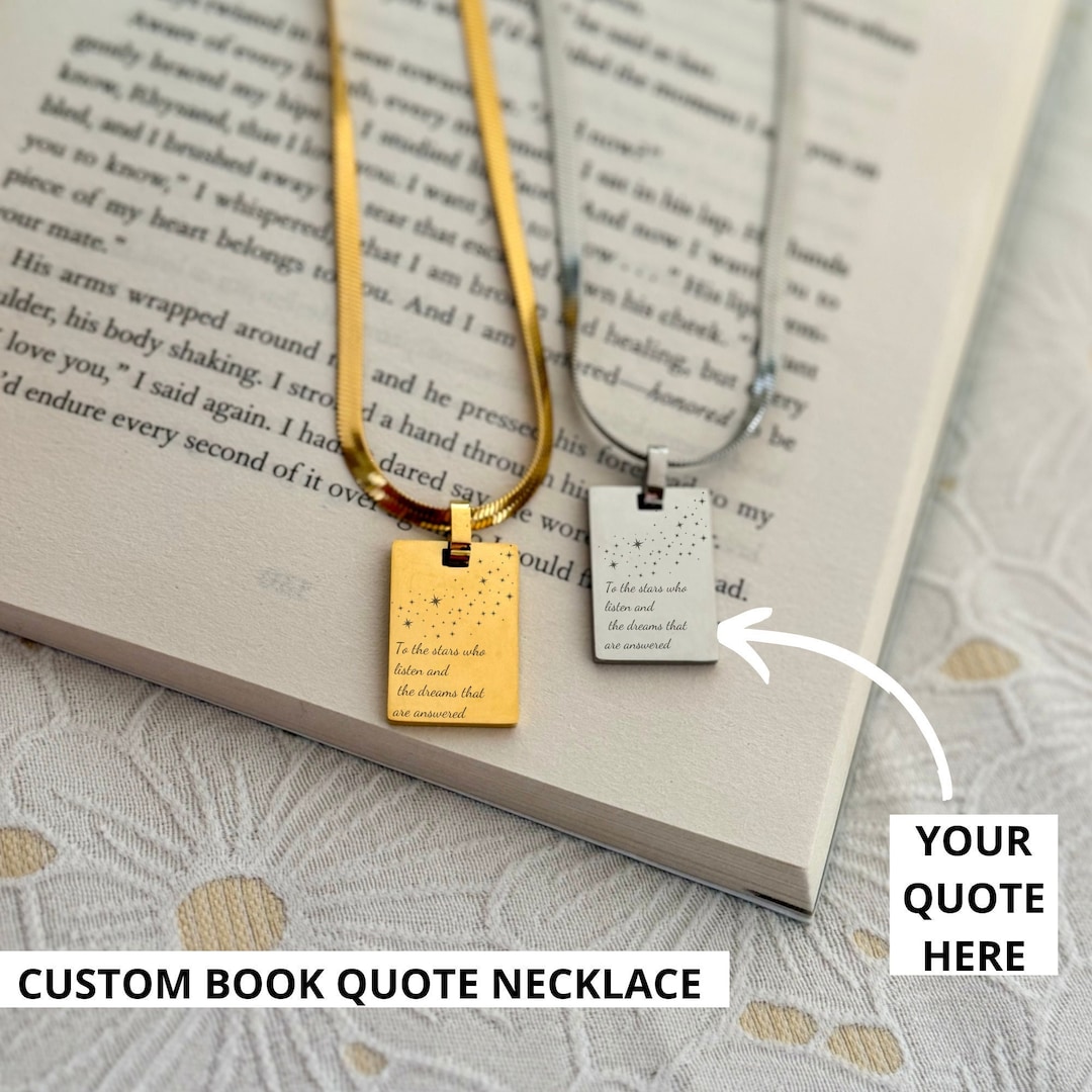 Custom Bookish Jewelry, Custom Book Charm, Librarian Necklace ...