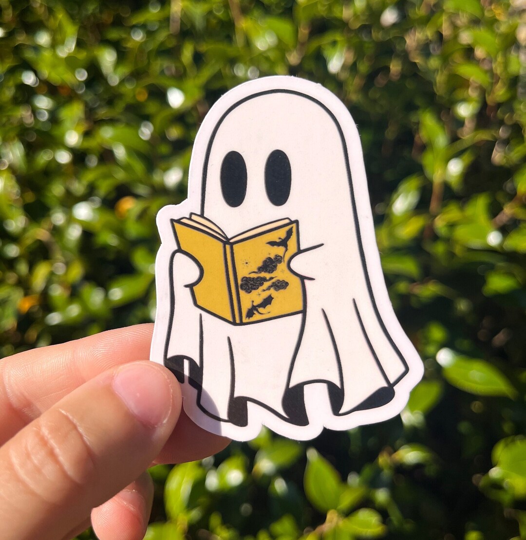 Reading Ghost Sticker, Ghost Reading Fourth Wing, Ghost Bookish Sticker ...