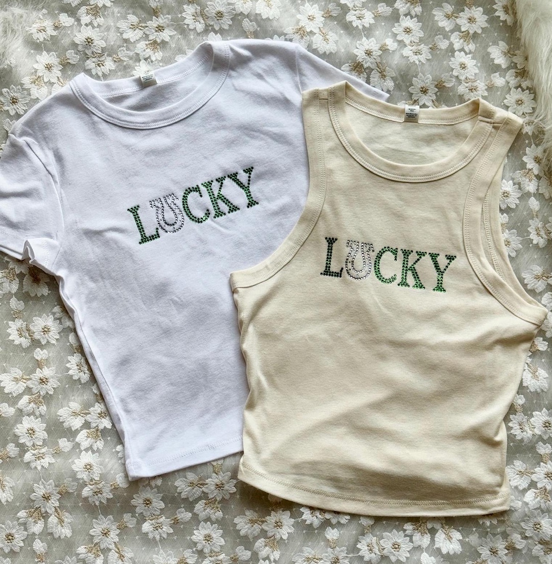 Rhinestone Shirt St. Patrick's Day Rhinestone Baby Tee, Lucky You Baby ...