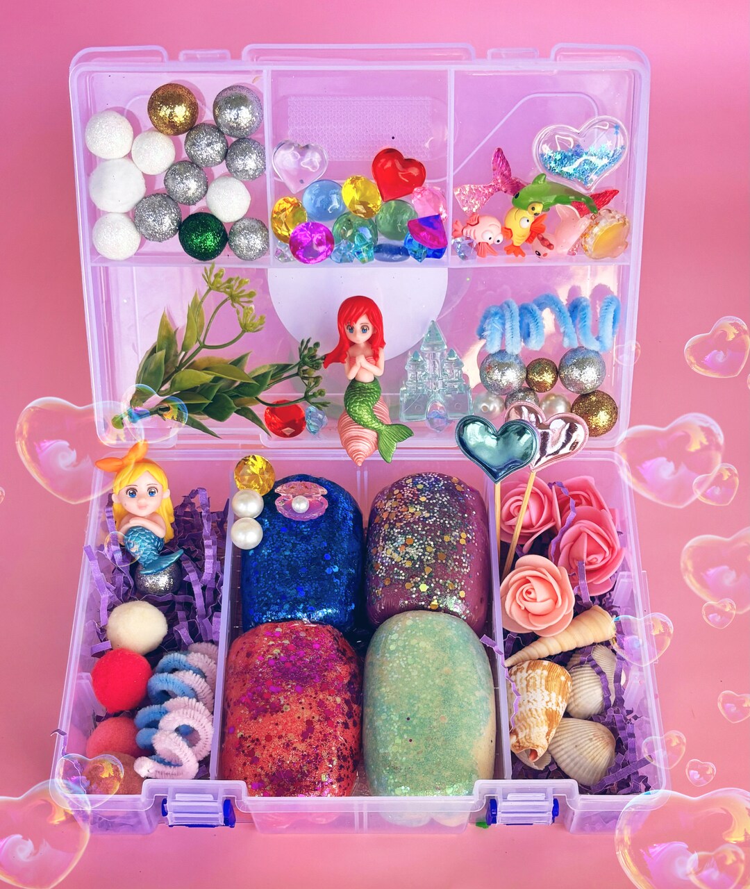 Mermaid Magic Play Dough Box , Play Dough Mat, Mermaid Kit, Sensory Kit ...