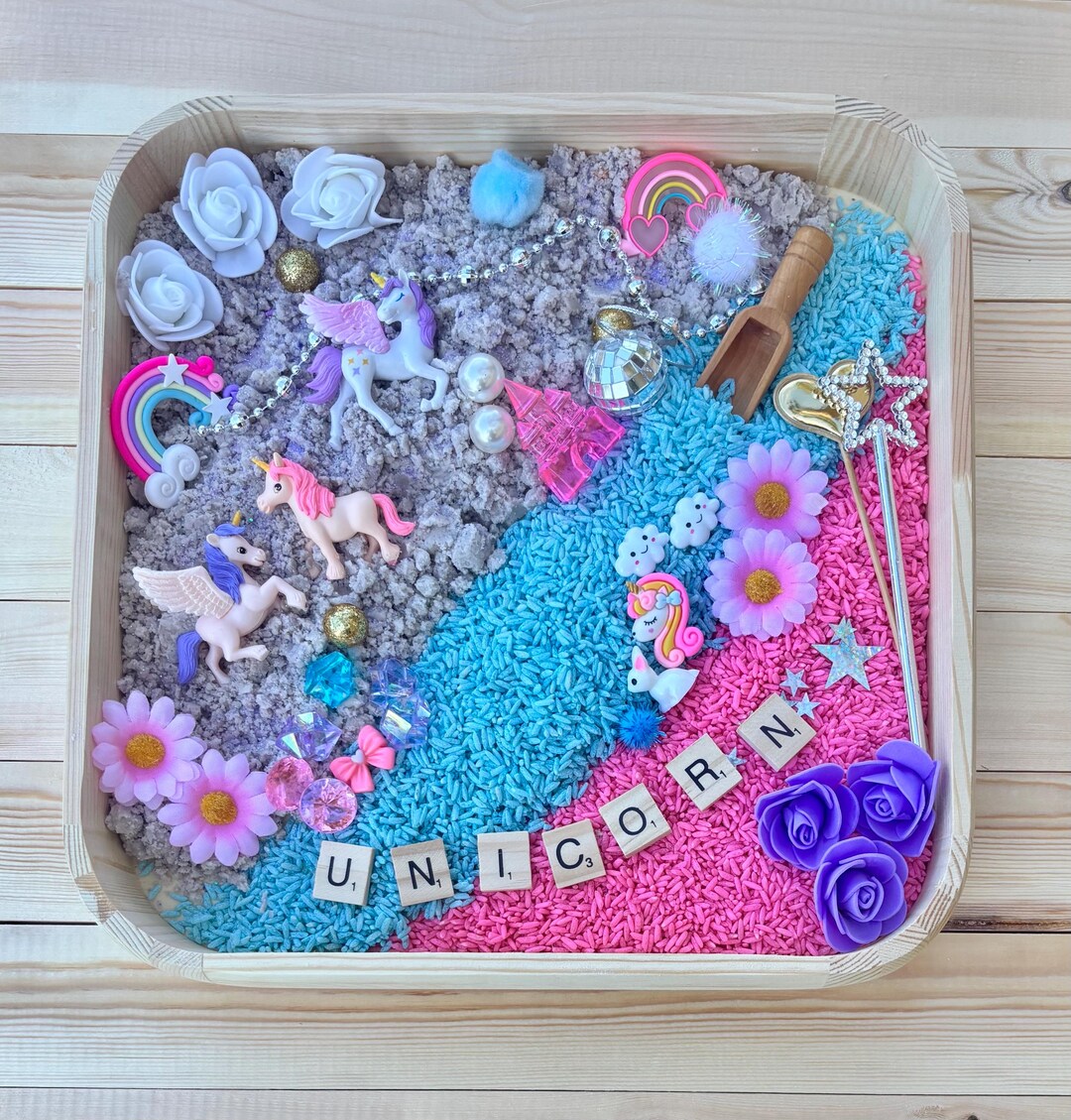 Unicorn Play Kit, Unicorn Birthday Gift, Pour and Play Kit, Sensory Kit ...