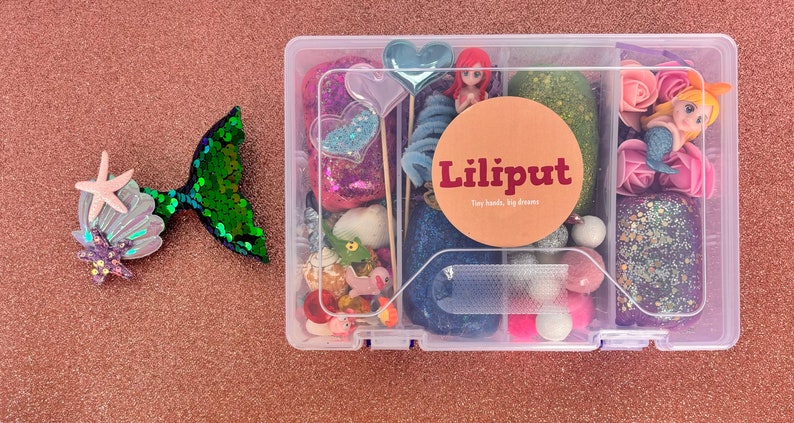 Mermaid Magic Play Dough Box , Play Dough Mat, Mermaid Kit, Sensory Kit ...