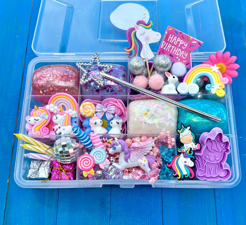 Unicorn Cupcake Birthday Play Dough Kit, Unicorn Play , Playdough Kit ...