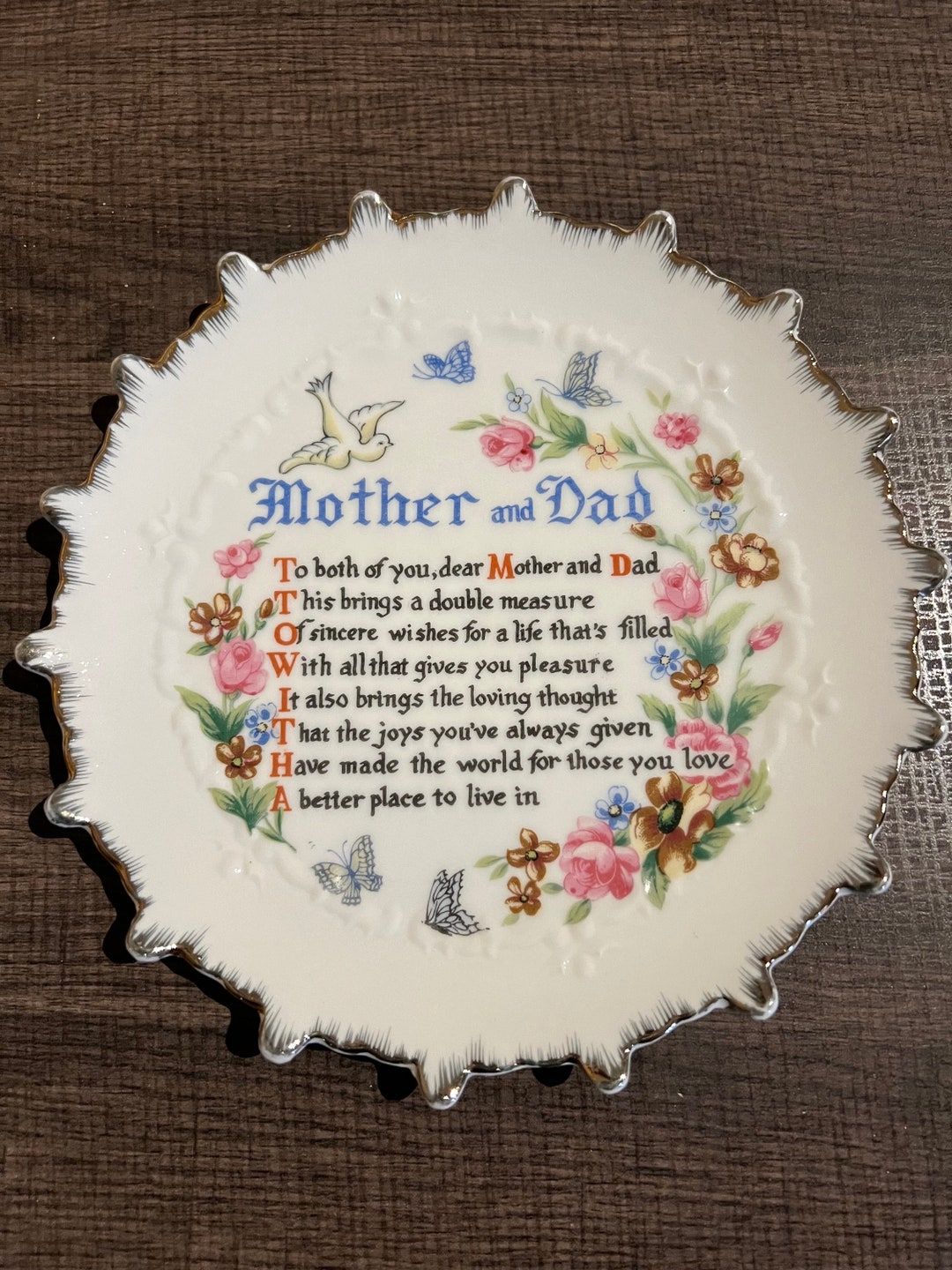 Commemorative 'mom and Dad' Plate - Etsy