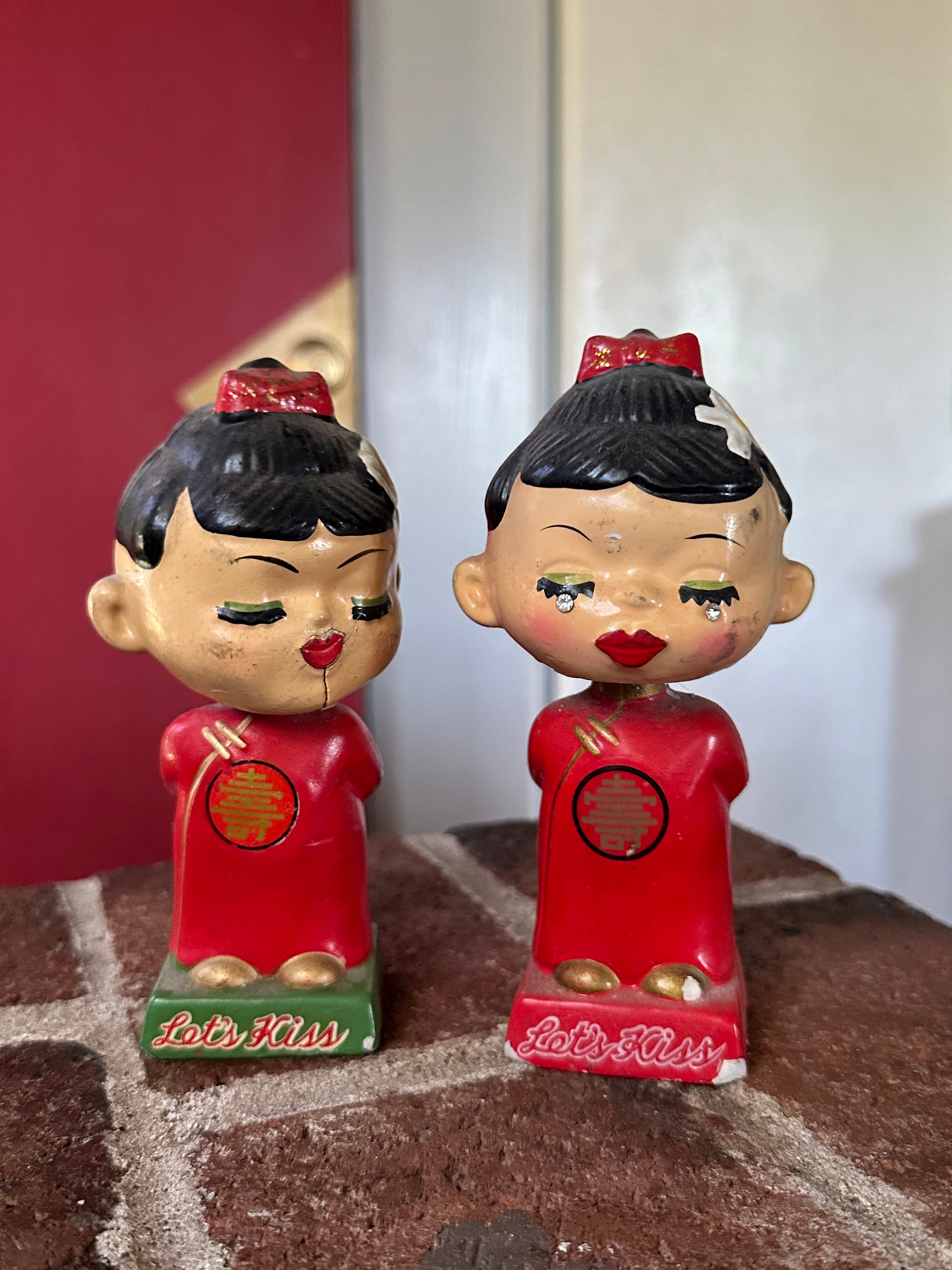 Vintage Asian Kissing Bobble Heads - Etsy