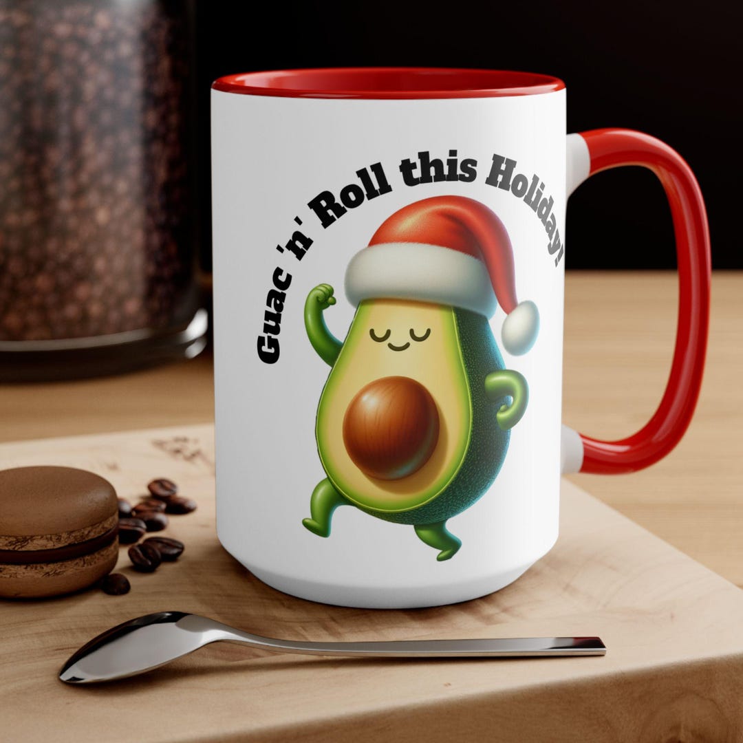 Funny Christmas Avocado Mug, Holiday Coffee Cup, Festive Tea Mug ...