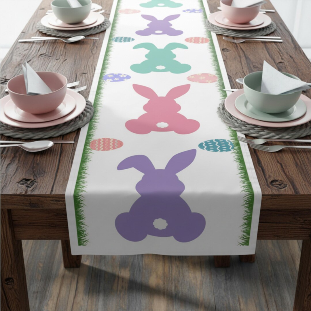 Easter Bunny Table Runner, Spring Holiday Dining Decor - Etsy