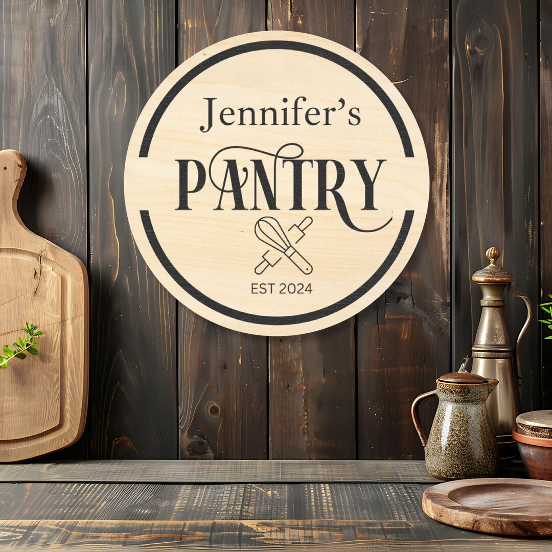 Personalized Pantry Farmhouse Kitchen Wood Sign, Rustic Wall Decor ...