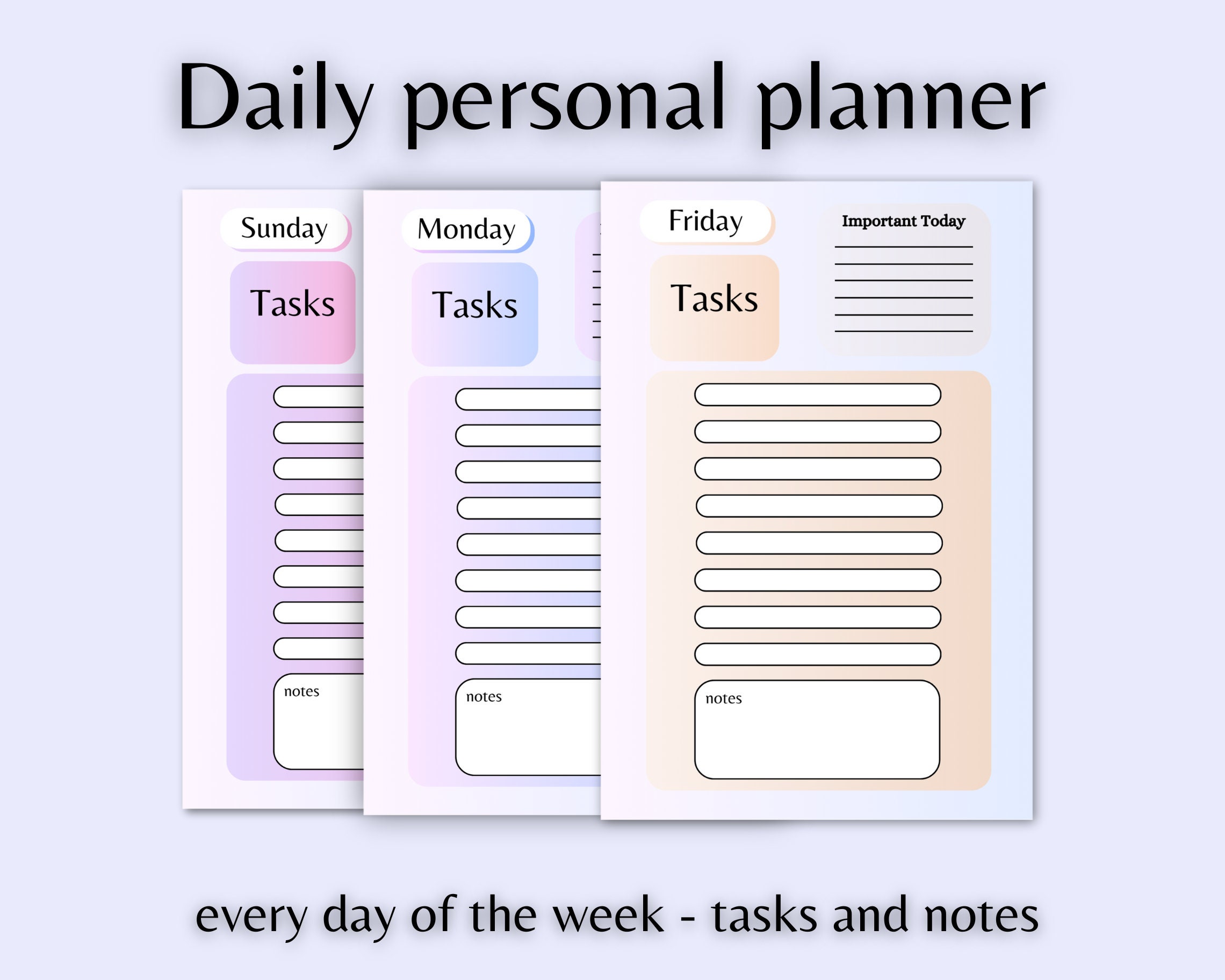 Personal Daily Planner Template - Digital Template - Print Ready PDF ...
